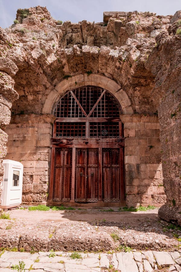 Ancient Stone Arch Across the Road in Side, Turkey Stock Photo - Image ...