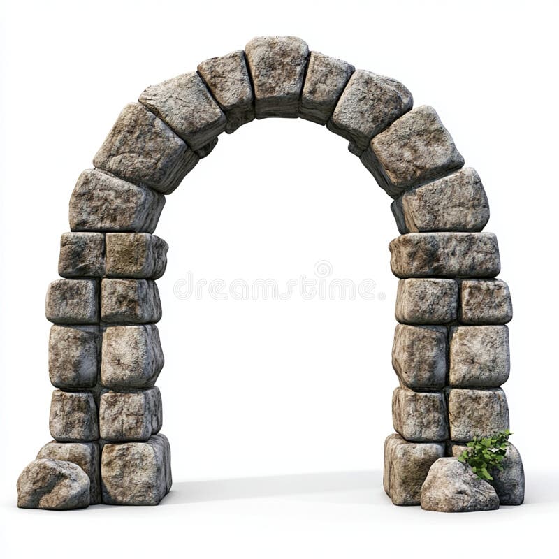 Ancient Stone Archway Gateway Rustic Design Element 3d Old Rock Grey ...