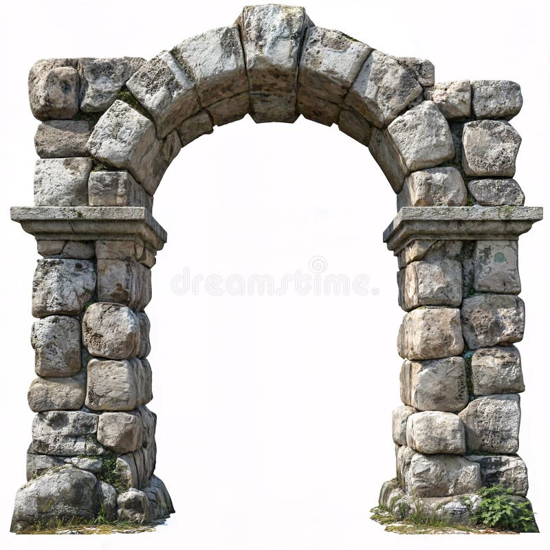 Ancient Stone Archway with Weathered Stones, Cut Out Stock Image ...