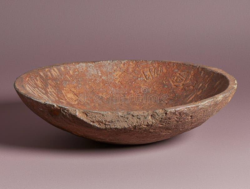 Ancient Stone Bowl with Carvings Stock Illustration - Illustration of ...