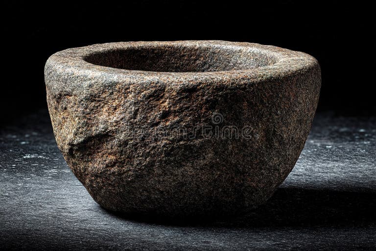 Ancient Stone Bowl Showcasing Unique Texture and Craftsmanship ...