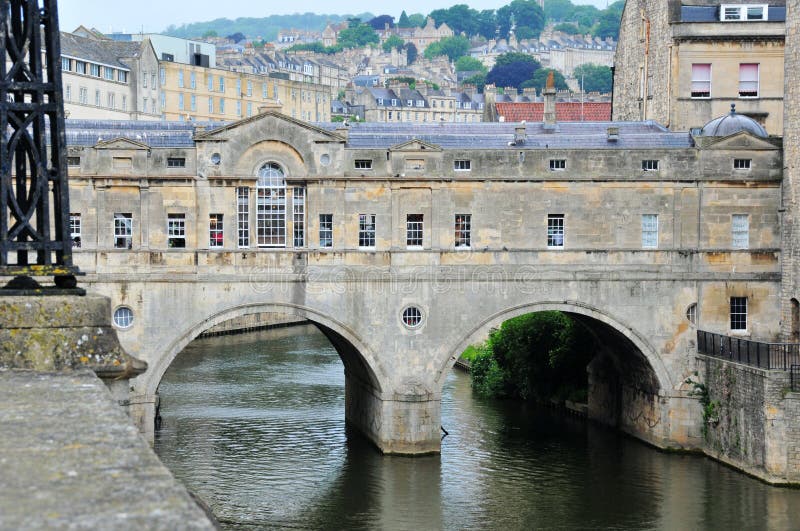 An Ancient Stone Bridge in Bath, England Stock Photo - Image of ...