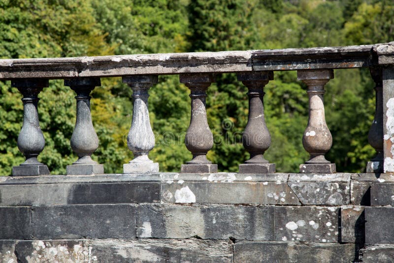 Ancient Stone Bridge Parapet Closeup in Summer Stock Photo - Image of ...