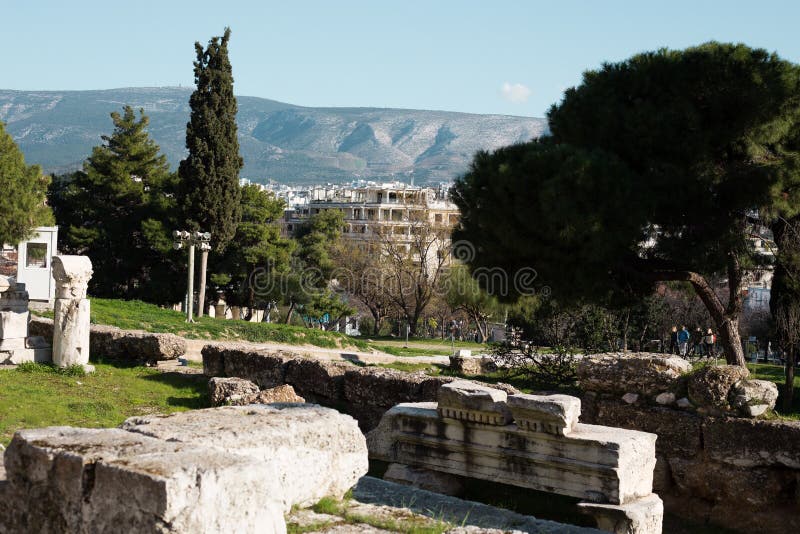 Ancient Stone Building on the Acropolis of Athens in Greece Stock Image ...