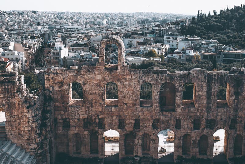Ancient Stone Building on the Acropolis of Athens in Greece Stock Photo ...