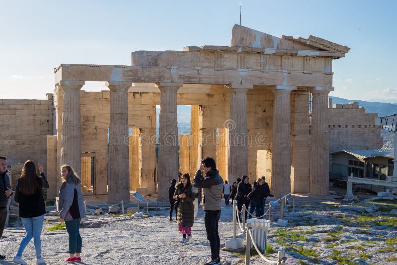Ancient Stone Building on the Acropolis of Athens in Greece Editorial ...
