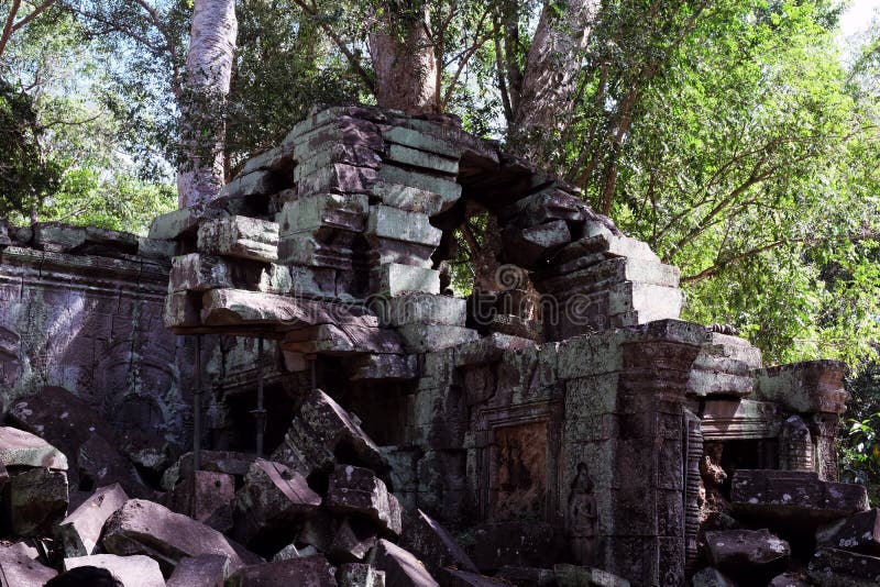 An Ancient Stone Building with a Collapsed Wall. Dilapidated Building ...