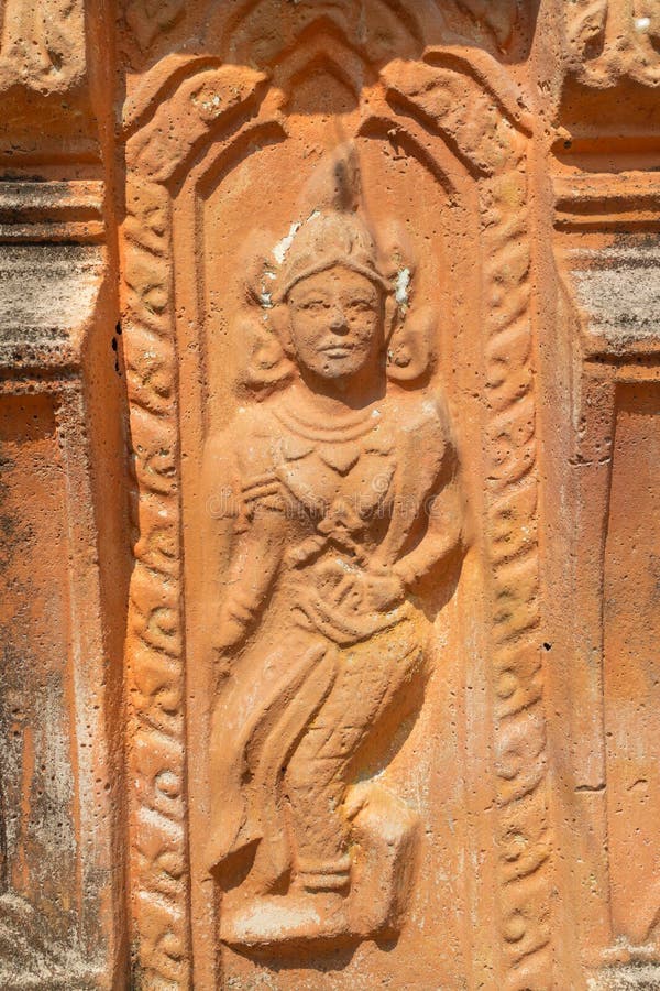 The Ancient Stone Carving for Dancing Deva Stock Image - Image of ...
