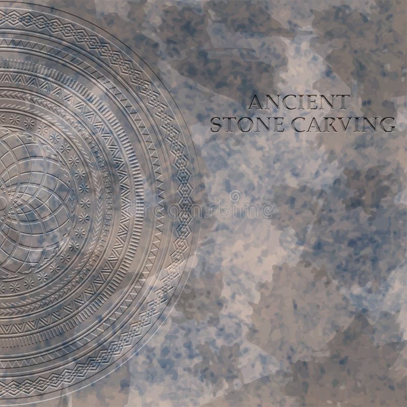 Ancient Stone Carving Geometric Pattern/ornament Stock Illustration ...