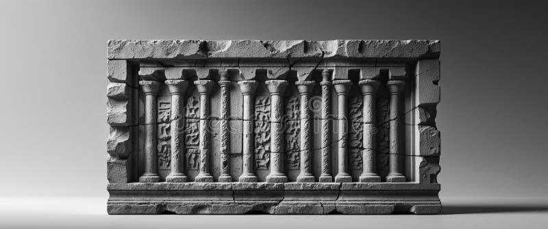 Ancient Stone Carvings Historical Panel Design. Stock Photo - Image of ...