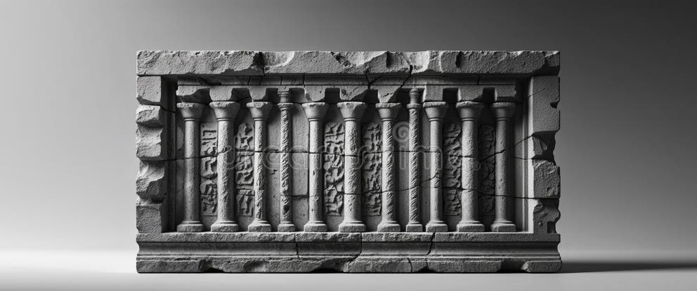Ancient Stone Carvings Historical Panel Design. Stock Photo - Image of ...