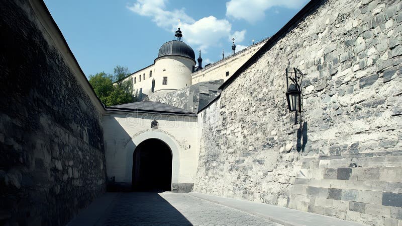 Ancient Stone Castle Gate Entrance Pathway Royalty Free Image Stock ...