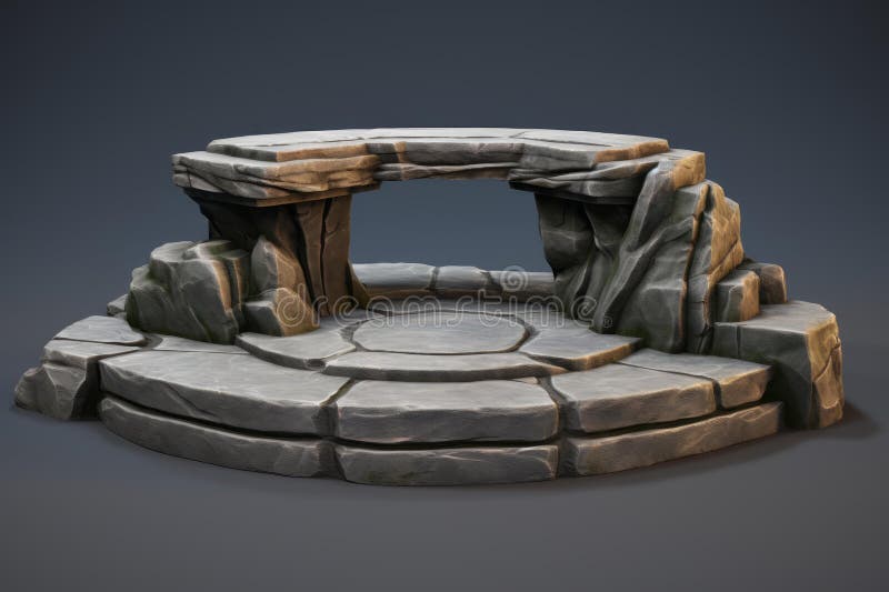 Ancient Stone Circle on Gray Background Stock Image - Image of celtic ...