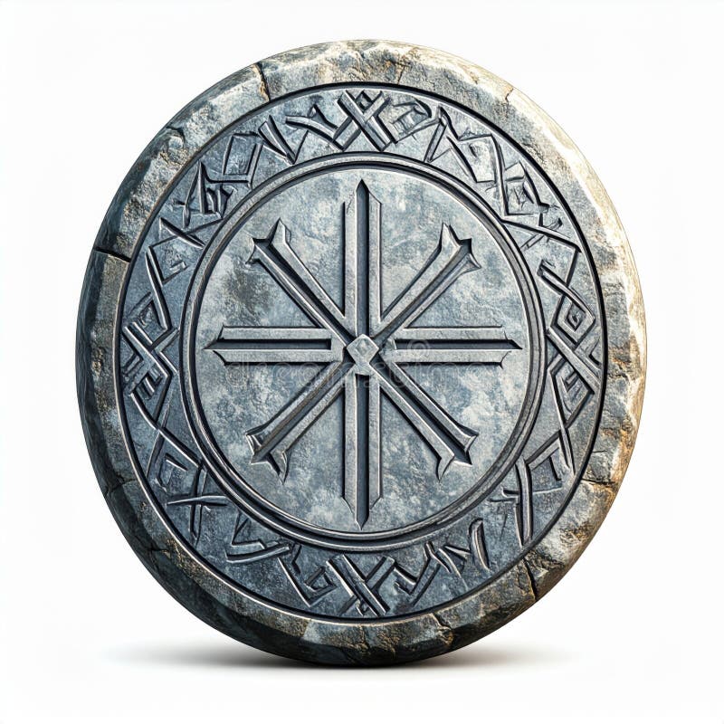 Ancient Stone Circle with Intricate Rune Symbol Stock Illustration ...