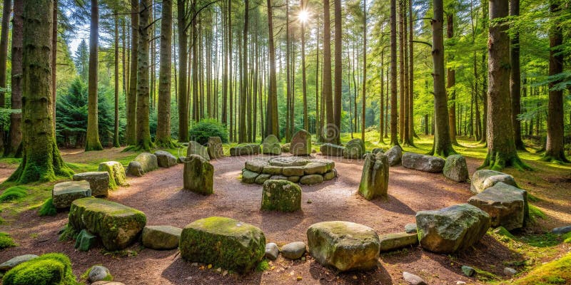 An Ancient Stone Circle Located in a Dense Forest in the Center of the ...