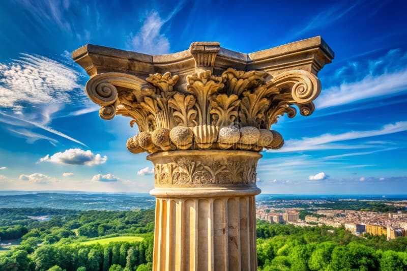 Ancient Stone Column Aerial Perspective Exploring Classical ...