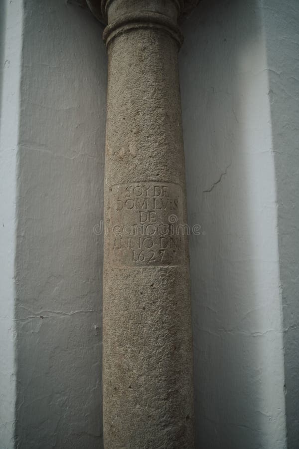 Stone Column with Inscription Stock Image - Image of archeology ...