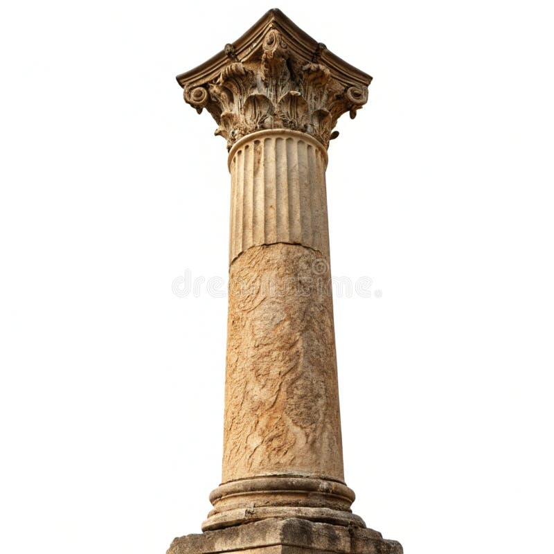 Ancient Stone Column on Transparent Background Stock Illustration ...