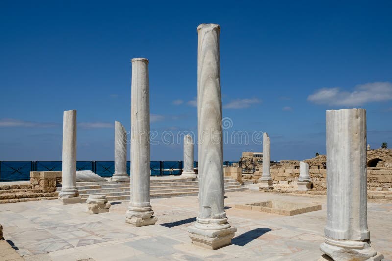 Ancient Stone Columns Against Blue Sky Stock Photo - Image of pillar ...