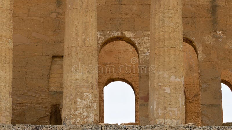 Ancient Stone Columns with Arches in Historical Architectural Setting ...