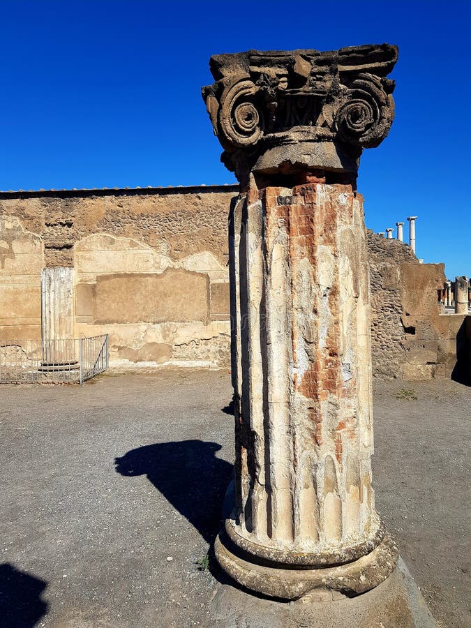 Ancient Stone Columns in the City of Pompeii Stock Image - Image of ...