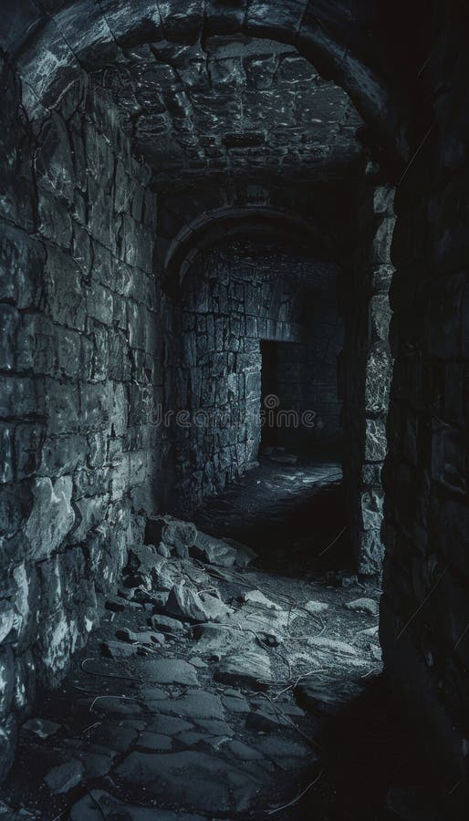 Ancient Stone Corridor. Medieval Tunnel Interior with Stone Textures ...