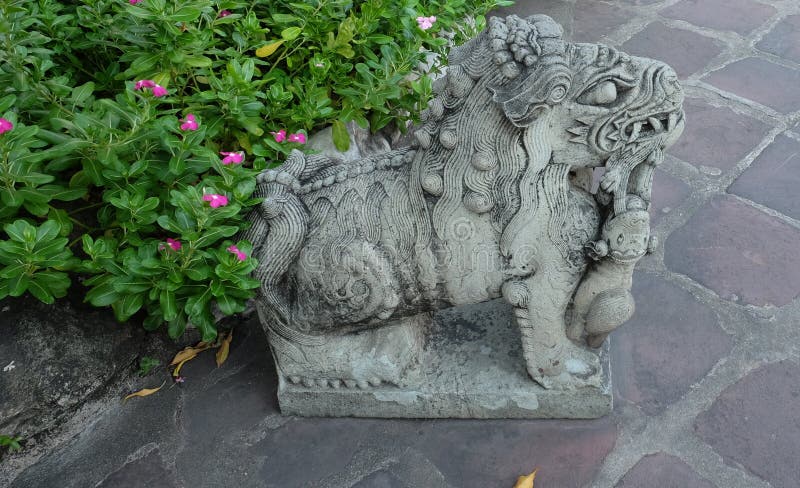 Ancient Stone Decorative Sculpture of a Mythical Creature Stock Photo ...