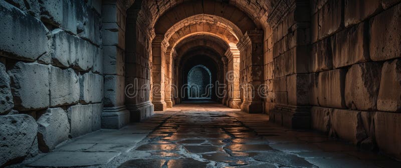 Ancient Stone Fortress Corridor Textured Wall Floor Stock Photos - Free ...