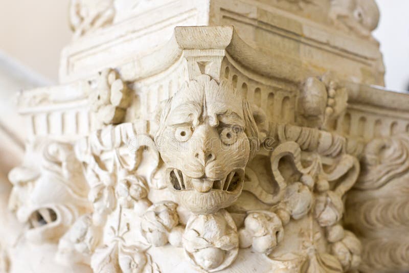 Ancient Stone Gargoyle Statue Head Stock Image - Image of face ...