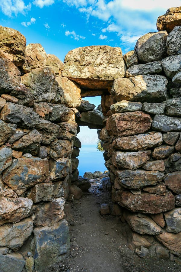 An Ancient Stone Gate Building in the Nature Reserve Nuraghe-Mannu ...
