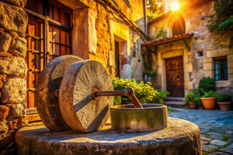 Ancient Stone Grinder Mill a Stunning Architectural Photography ...