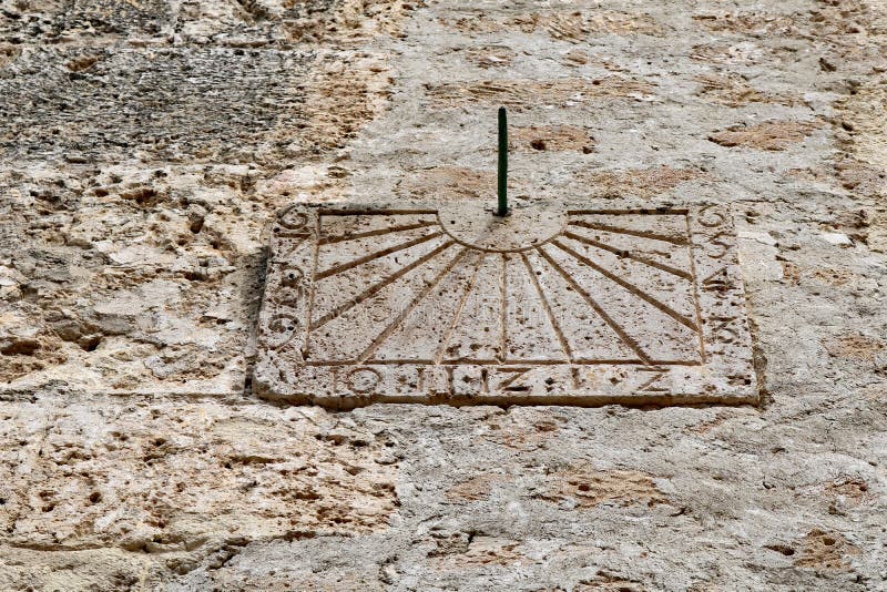 Ancient Stone and Iron Sun Dial Stock Photo - Image of antiquated, iron ...