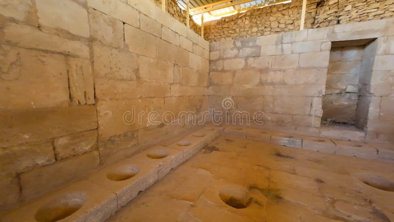 Ancient Stone Latrine in Historical Building, Hatra Iraq Stock Image ...