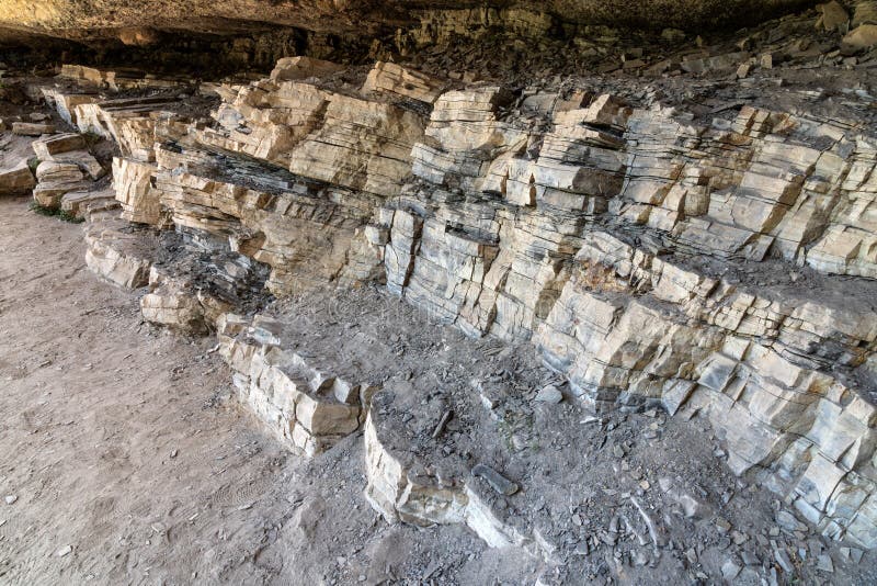 Ancient Stone Layers in the Gorge Stock Image - Image of design ...