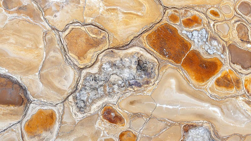 Ancient Stone Masonry Patterns with Fossilized Elements Featuring Warm ...