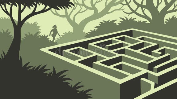 Ancient Stone Maze Path, Intricate Puzzle Design, Vector Design ...