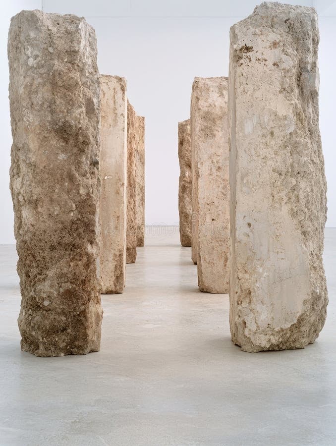 Ancient Stone Monoliths in a Minimalist Landscape Stock Illustration ...