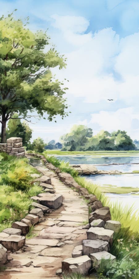 Pathway Riverbank Stock Illustrations – 16 Pathway Riverbank Stock ...