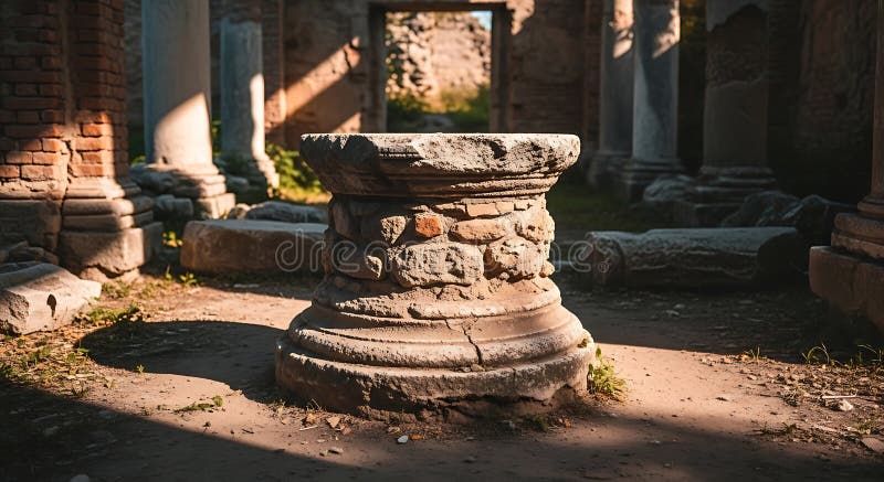 Ancient Stone Column Base stock photo. Image of decay - 390623212