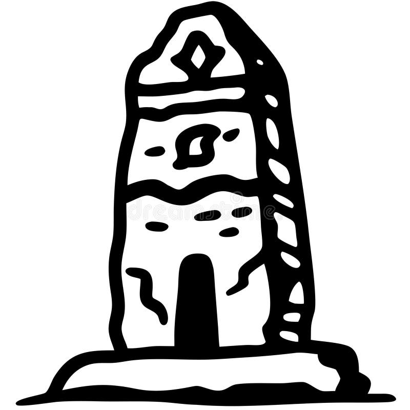 Ancient Stone Pillar Illustration Vector for Historical and Educational ...