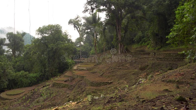 Ancient Stone Platforms on the Side of a Mountain Stock Video - Video ...