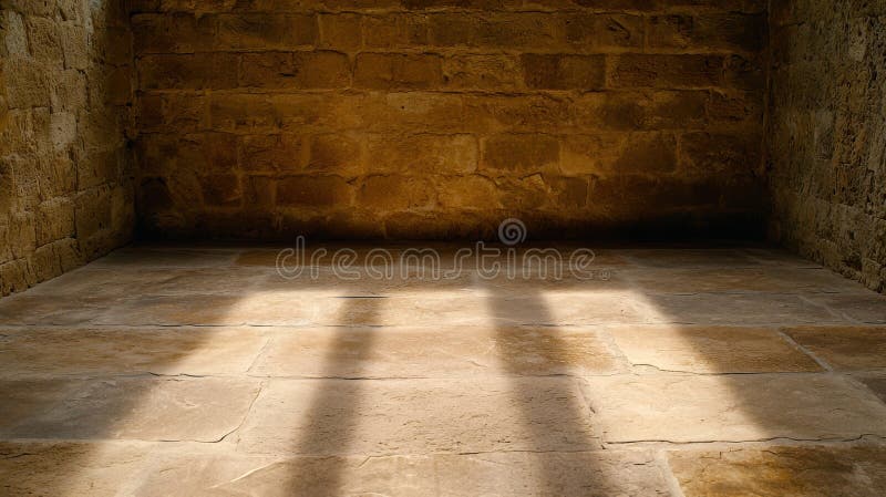 Ancient Stone Room Interior with Natural Lighting Stock Illustration ...