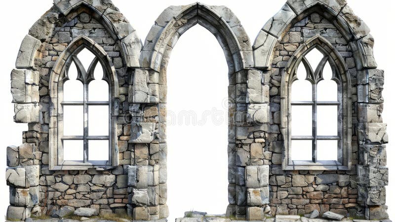 Ancient Stone Ruins Featuring Arched Windows in a Historical Setting ...