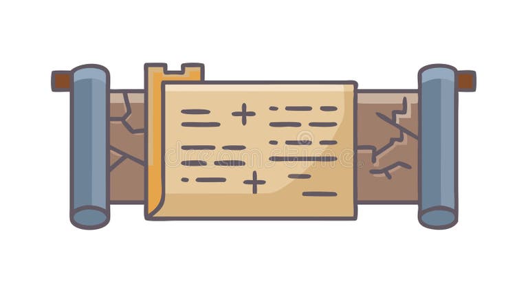 Ancient Stone Scroll with Map and Hieroglyphs Vector Illustration ...