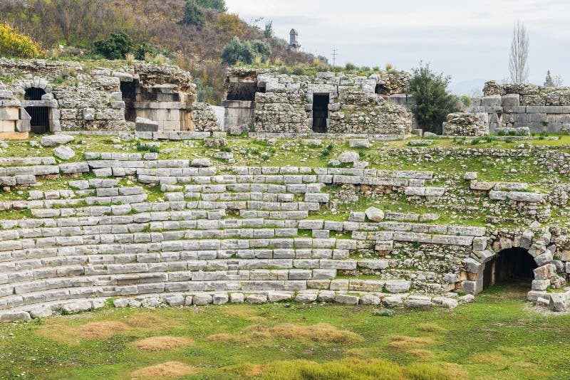 Ancient Stone Seats in Amphitheater Stock Image - Image of outdoor ...