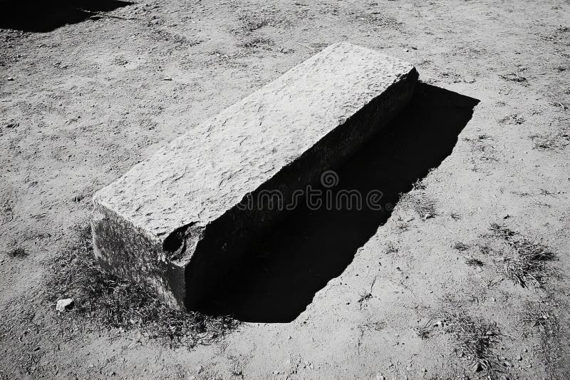 Ancient Stone Slab on Earth Surface with Shadows and Textures Stock ...
