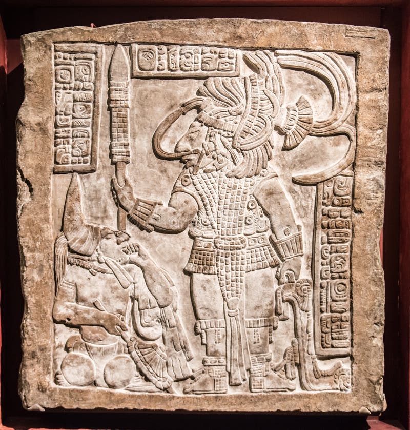 Mayan Stone Art Slab from 770 AD Editorial Stock Photo - Image of ...