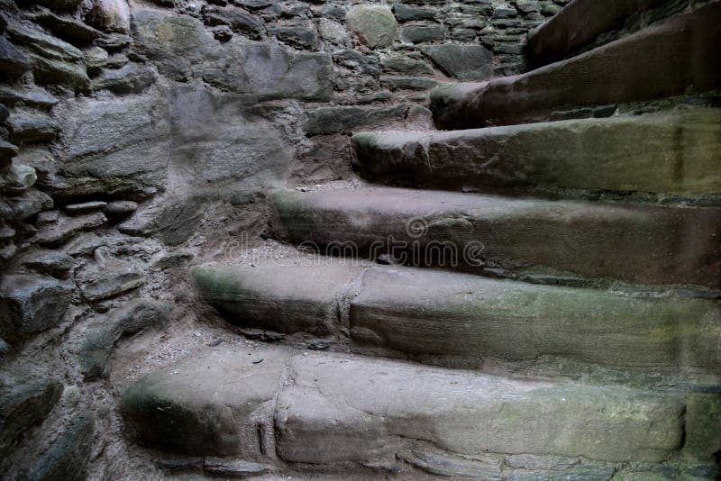 Ancient Stone Staircase in a Medieval Castle Stock Photo - Image of ...