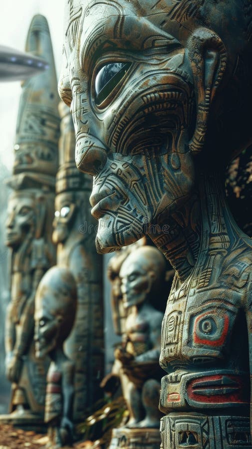 Ancient Stone Statues Located Under a UFO these Mysterious Monuments ...