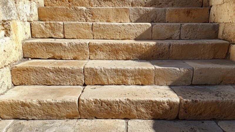 Ancient Stone Steps Basking in Sunlight Stock Illustration ...